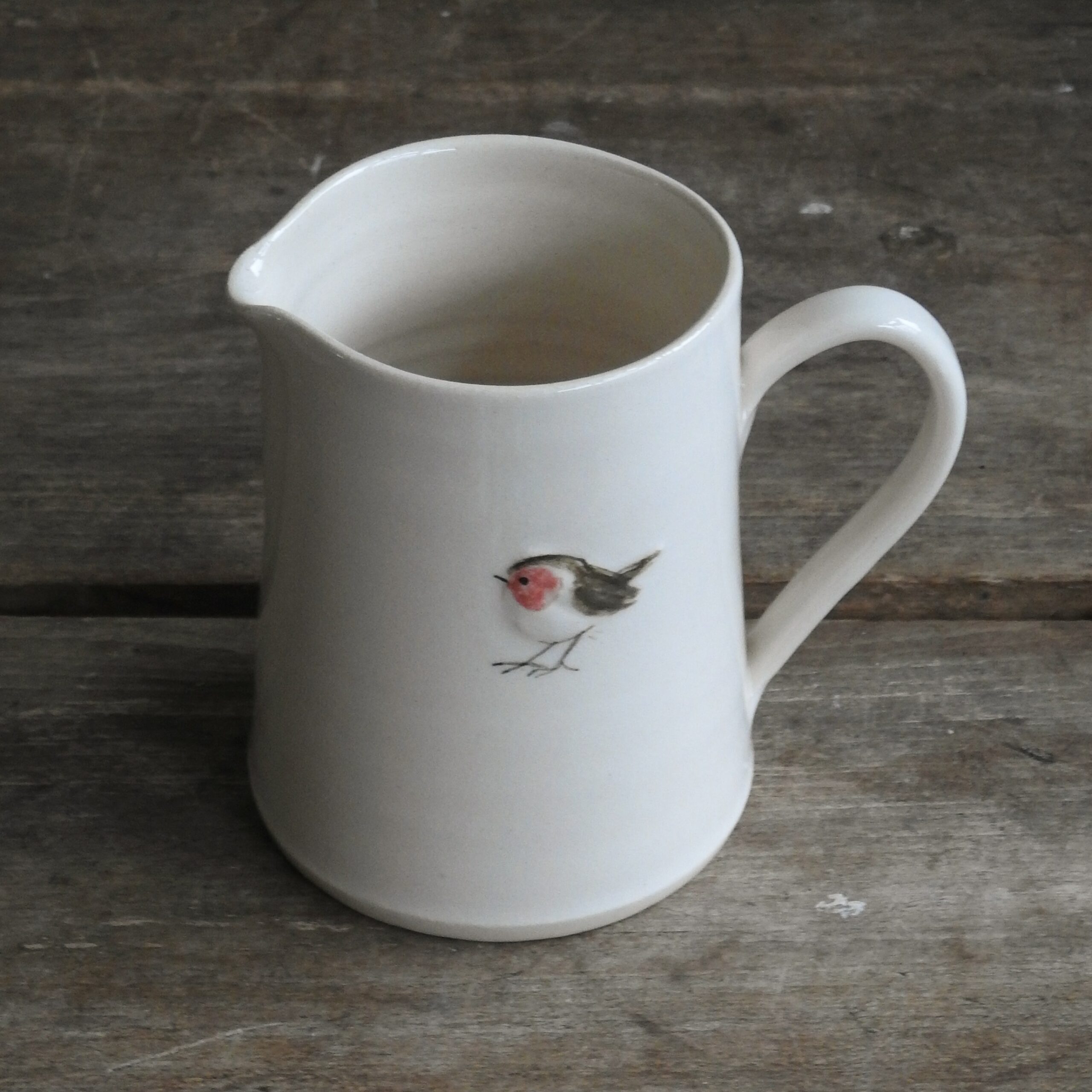 Jane Hogben Medium Jug Robin - The Reed Warbler Shop