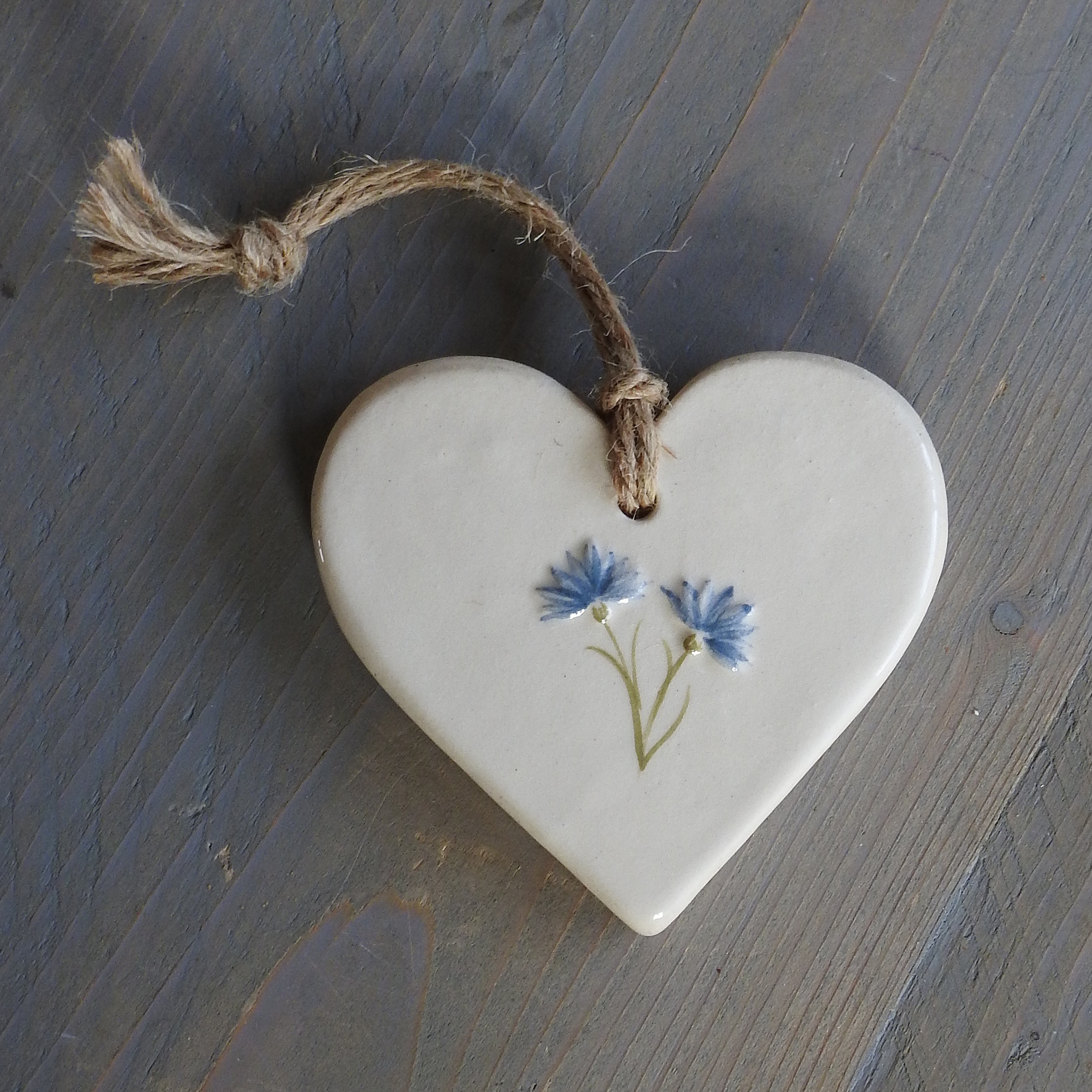 Jane Hogben Large Heart Cornflower - The Reed Warbler Shop